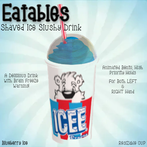 Second Life Marketplace - Blueberry SLUSHY ICE Drink - (Boxed) ICEEY